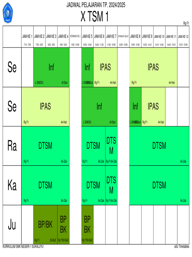 JADWAL Blok Kls 06 Feb 2025 | PDF