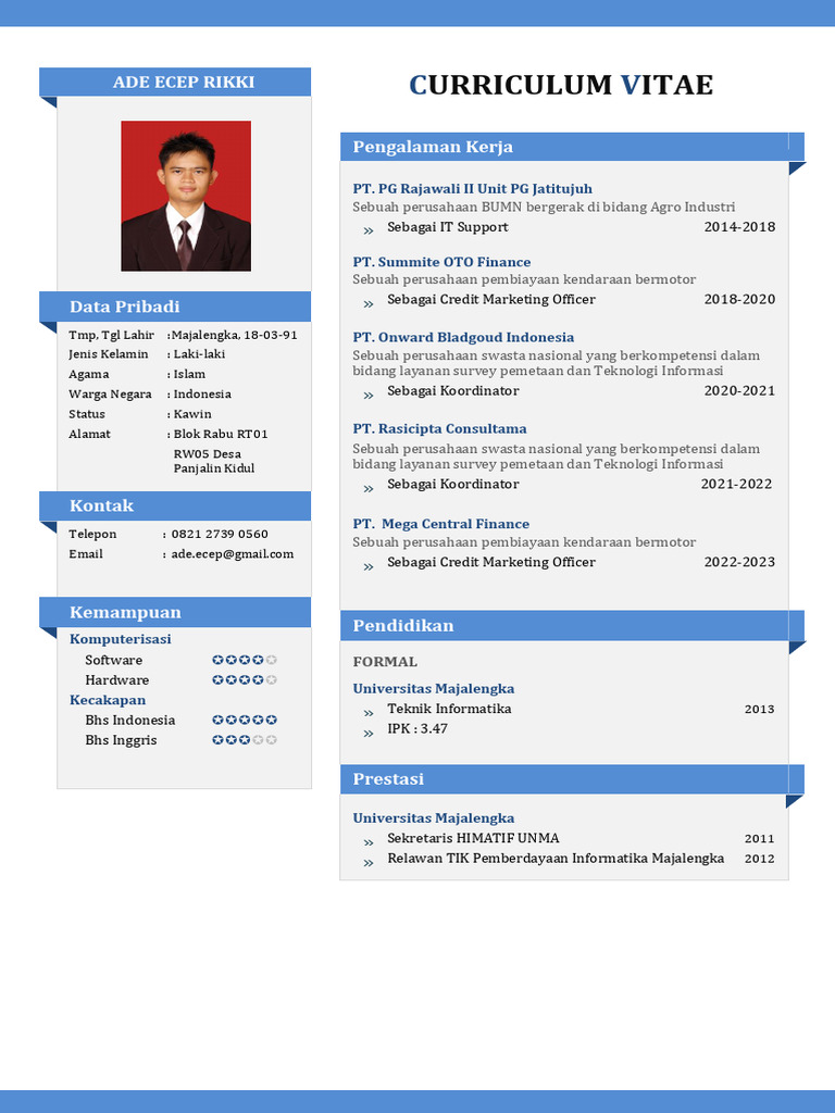 CV Ade Ecep Rikki | PDF
