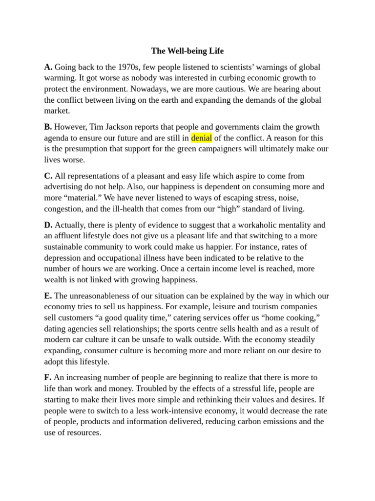 Well Being Pdf Mindfulness Health Promotion