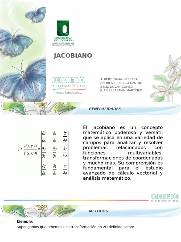 Presentación Sobre El Jacobiano | PDF | Integral | Análisis matemático