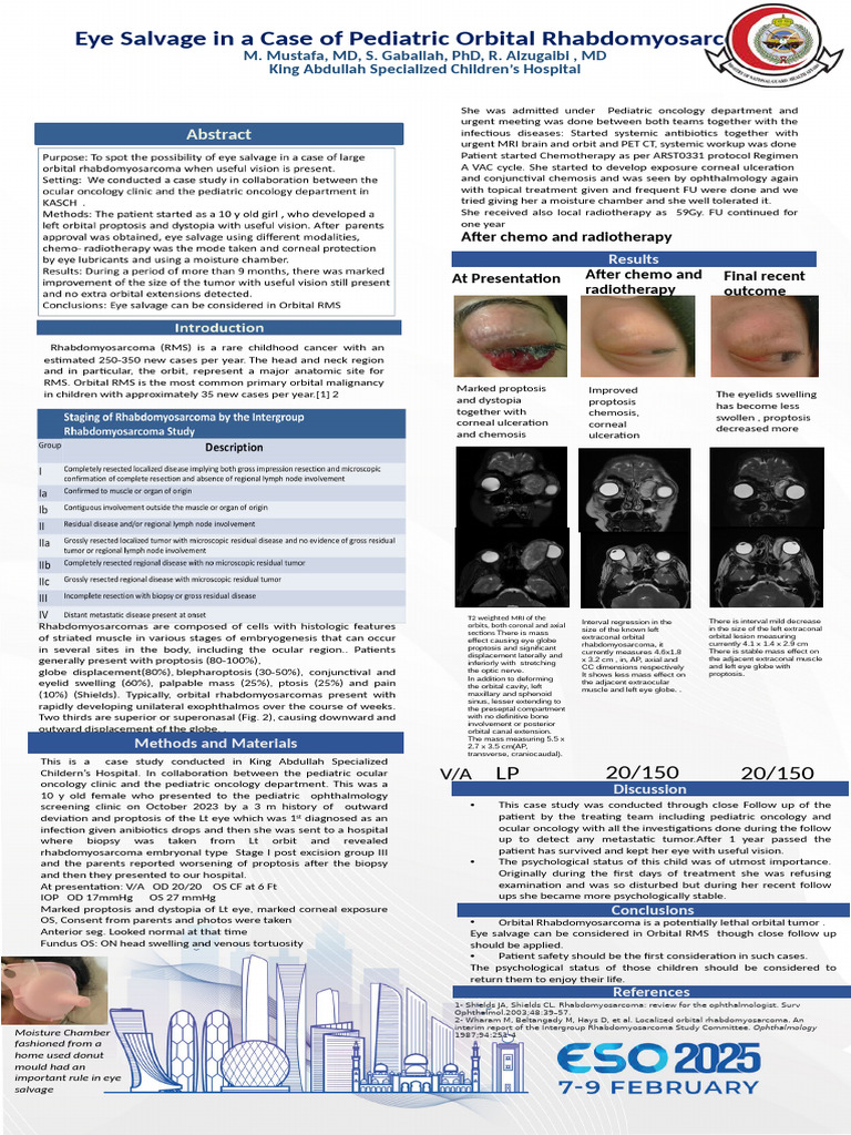 Eye Salvage in A Case of Pediatric Orbital Rhabdomyosarcoma | PDF ...