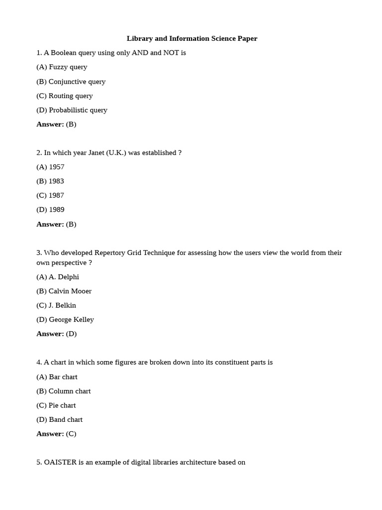 PSSSB School Librarian Library Science Old Question Paper | PDF ...
