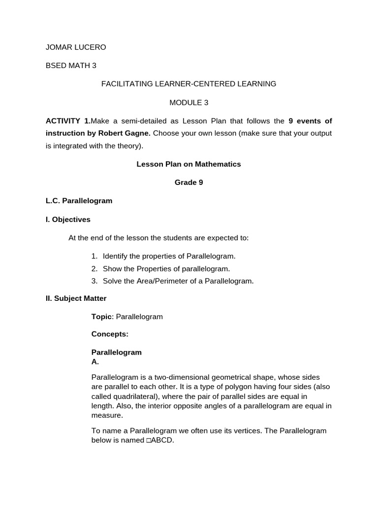 Facilitating Learned-Centered Learning (Module 3) | PDF | Euclidean Geometry | Elementary Geometry