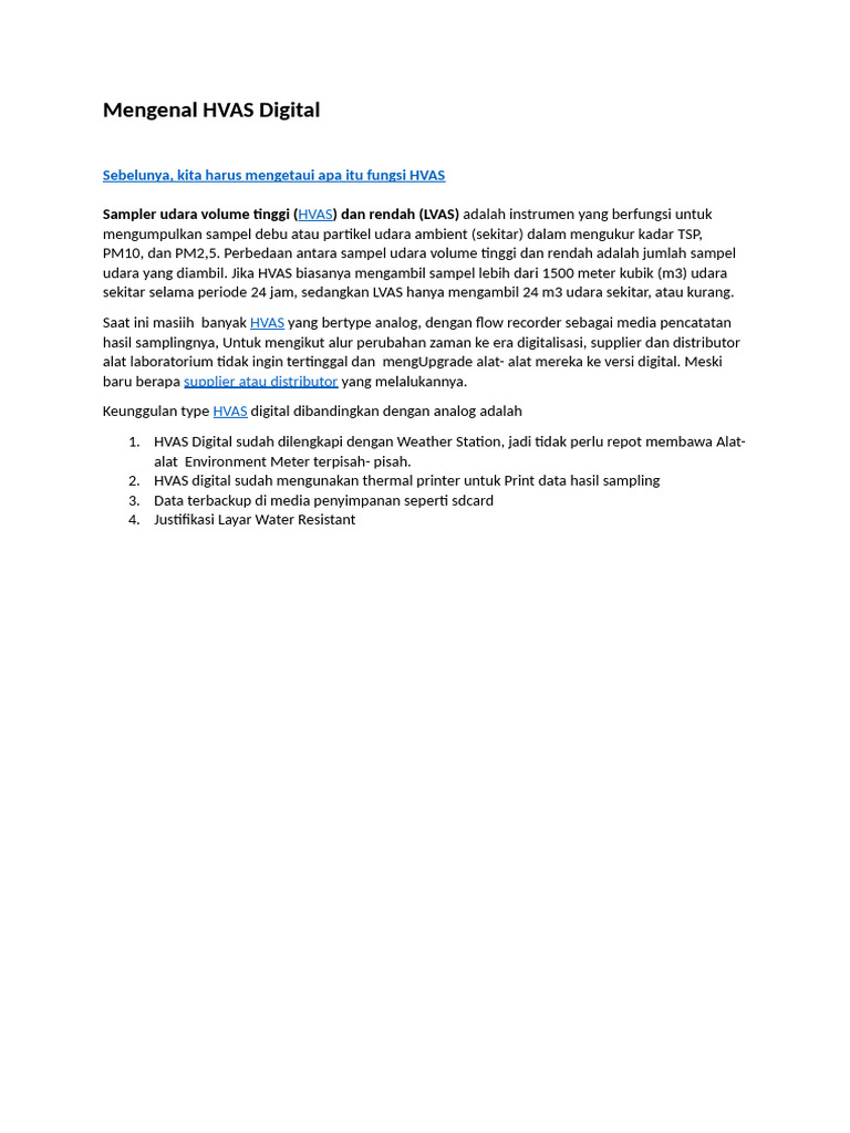 Mengenal HVAS Digital | PDF