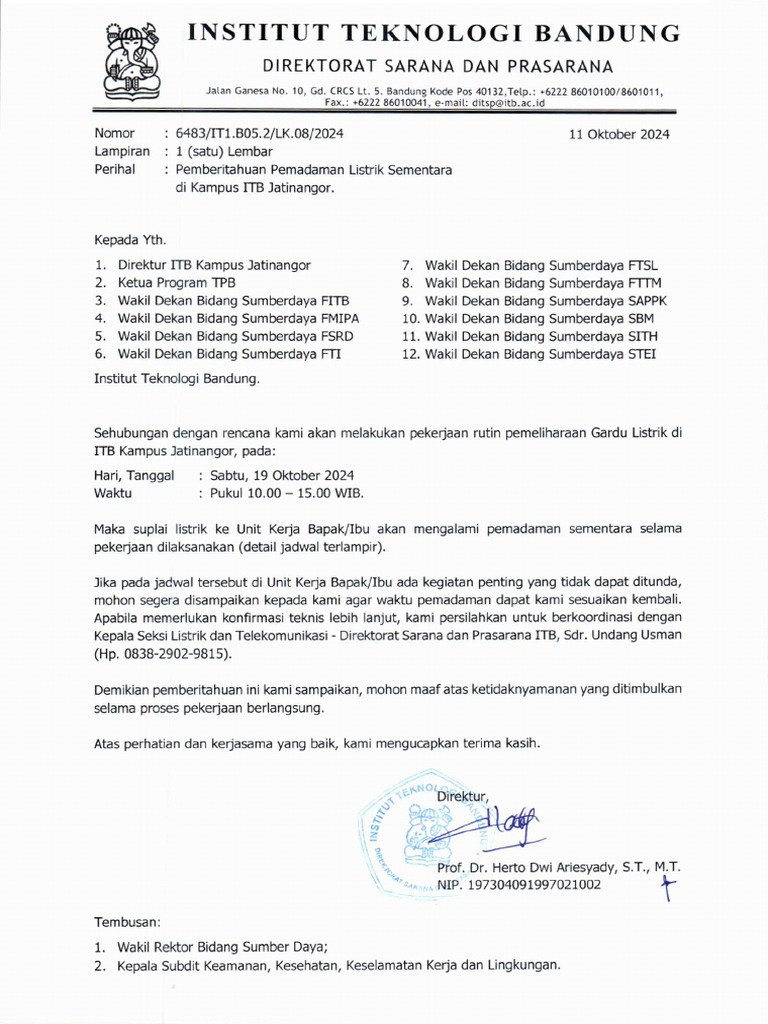 24.10-14 DitSP 6483 Pemberitahuan Pemadaman Linstrik Sementara Di ...