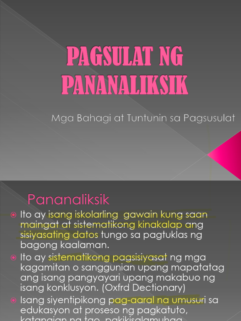 Pagsulat NG Pananaliksik | PDF