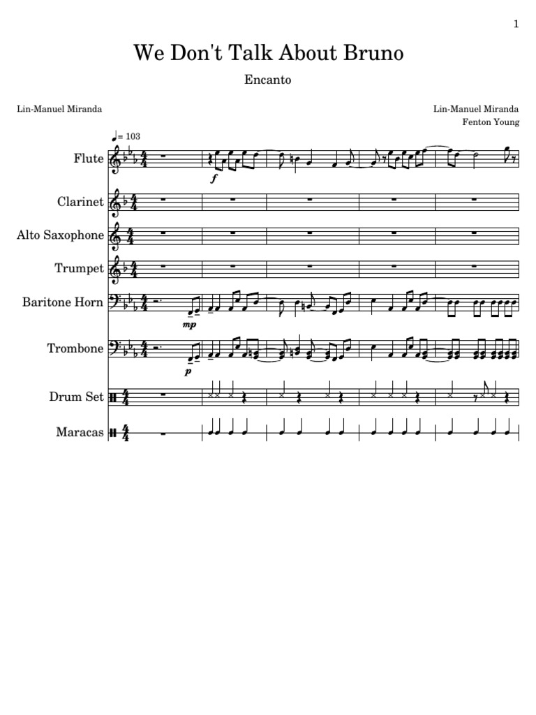 We Don't Talk About Bruno | PDF | Woodwind Instruments | Aerophones
