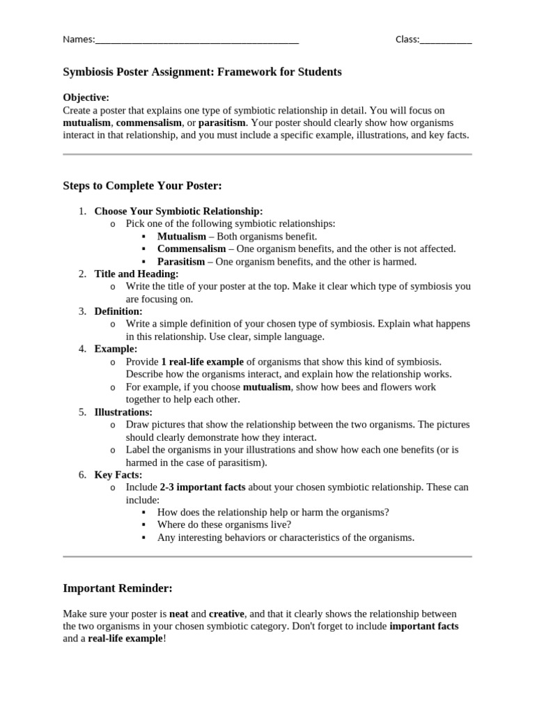Symbiosis Poster Assignment | PDF | Symbiosis | Psychology