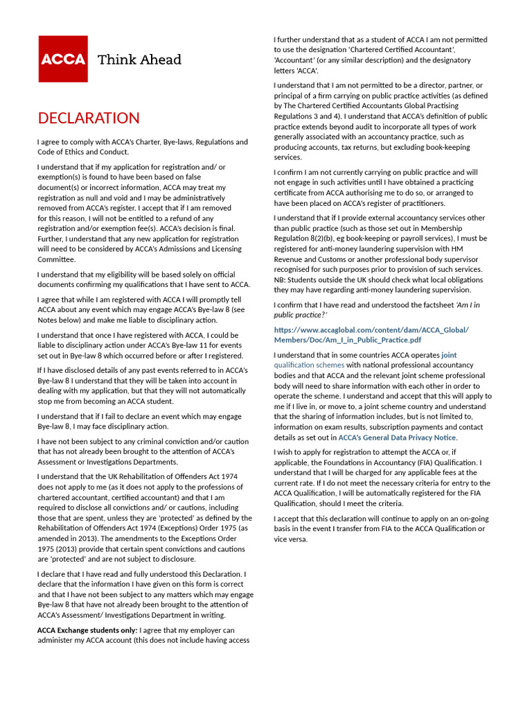 IR Declaration 2023 ACCA | PDF | Justice | Crime & Violence