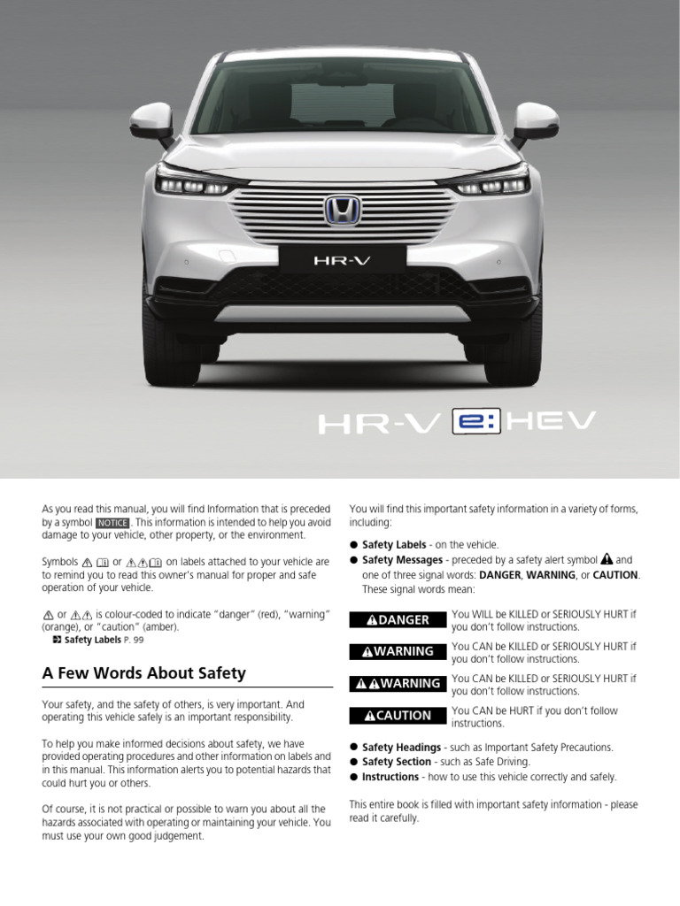 25 HR-V HEV 323N06210 - Web - Compressed | PDF | Hybrid Vehicle | Electric Vehicle