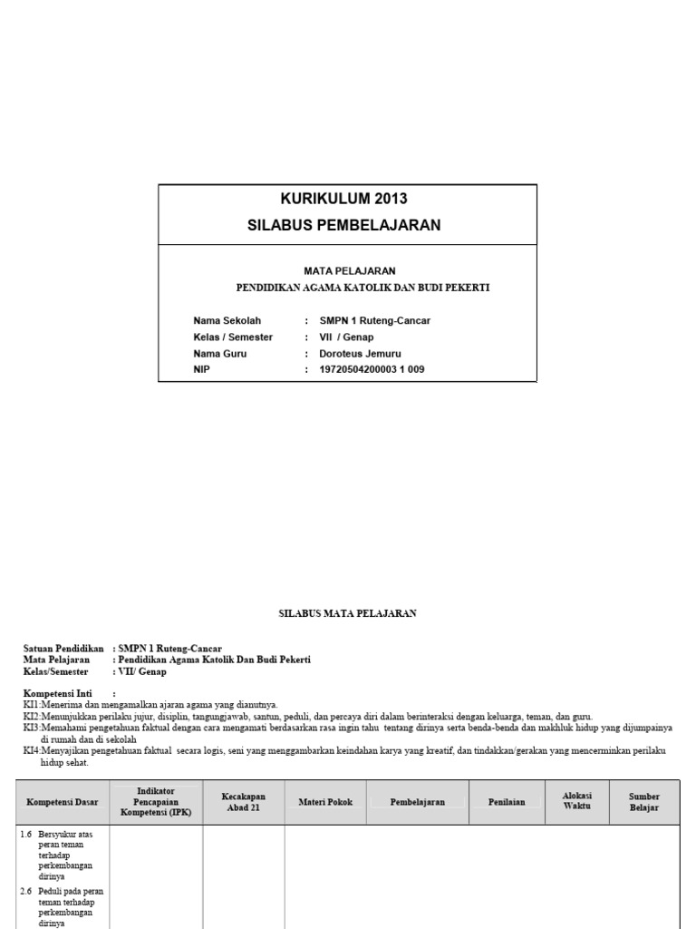 Silabus Genap 2024 | PDF