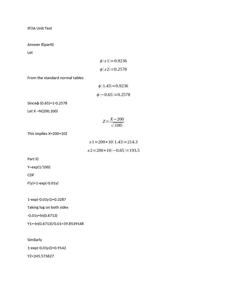 -IFOA Test | PDF | Statistical Theory | Statistical Models