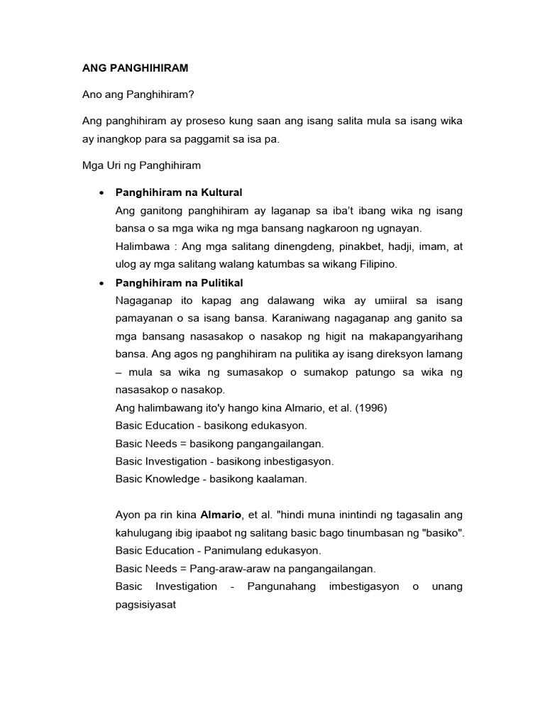 Yunit 5 Ang Panghihiram. Final | PDF
