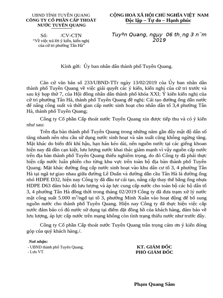 cong van tra loi ý kiến cử tri HĐND thành phố (T3-2019) | PDF