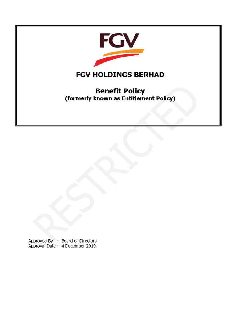 Benefits Policy (Fka Entitlement Policy) | PDF | Cost Of Living ...