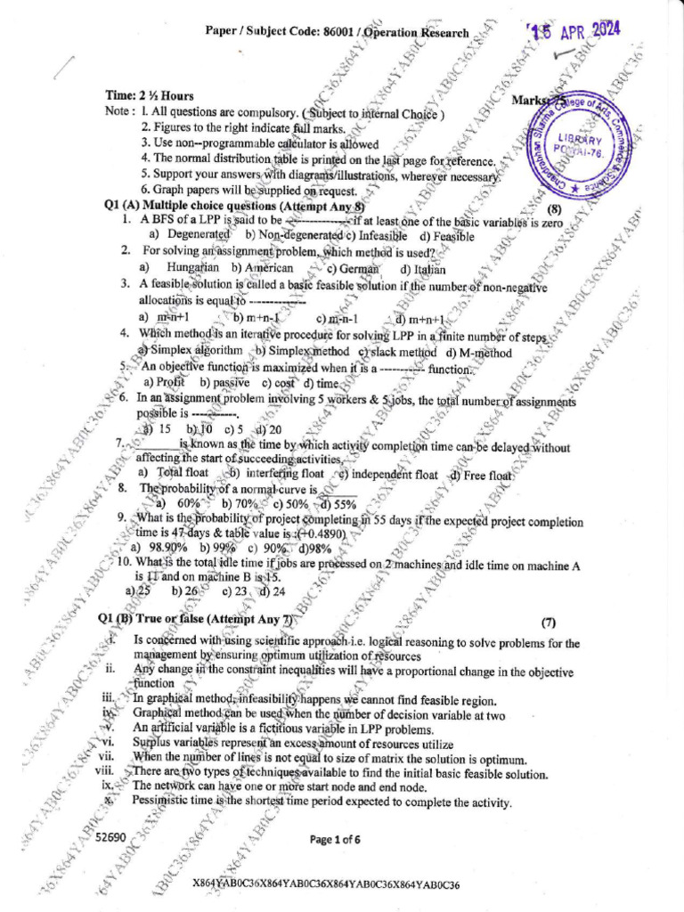 Tybms Sem - Vi (April 2024) | PDF