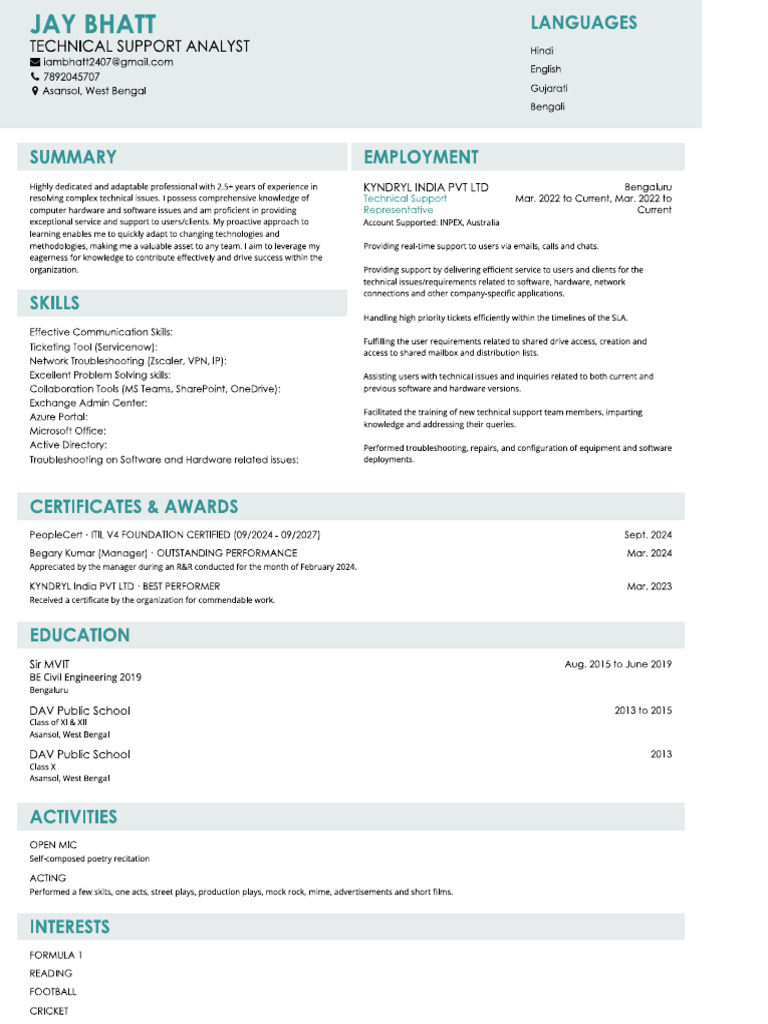 Resume Jay Bhatt | PDF