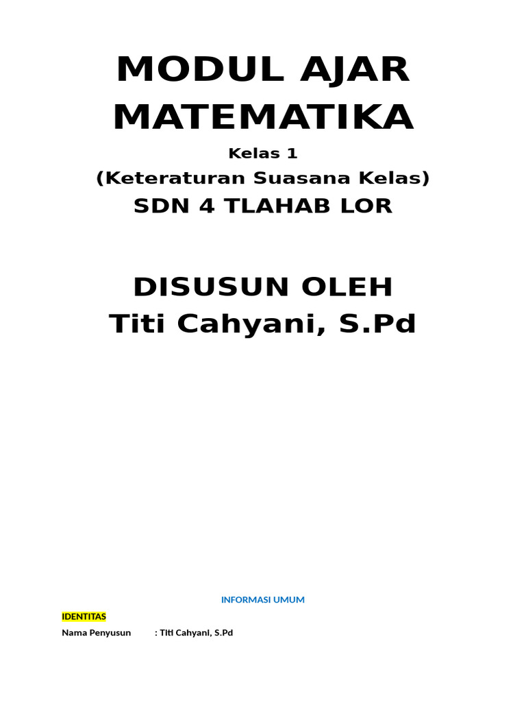 Modul Ajar MTK | PDF