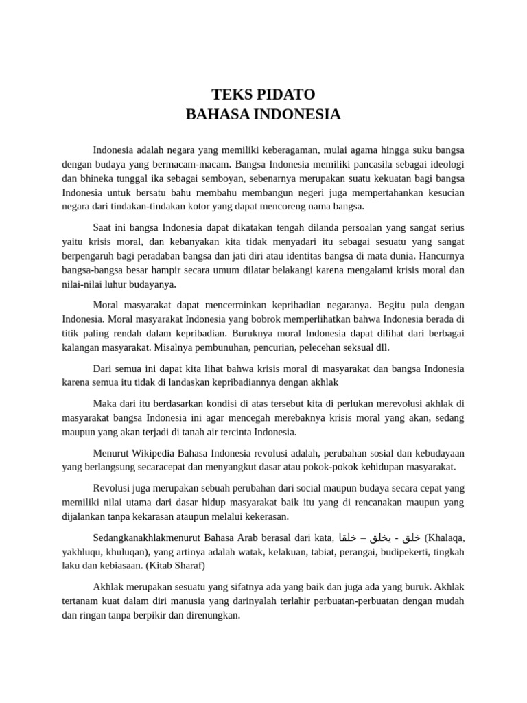 Teks Pidato Indonesia | PDF