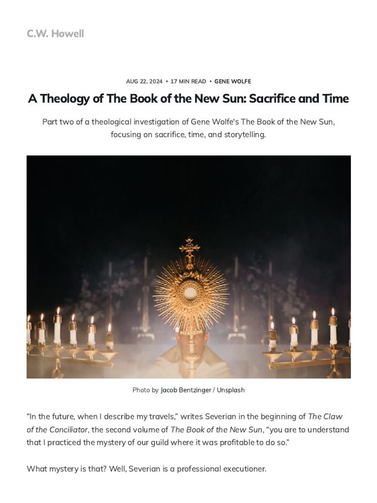 Theology of Sacrifice in Wolfe's Work | PDF | René Girard | Sacrifice