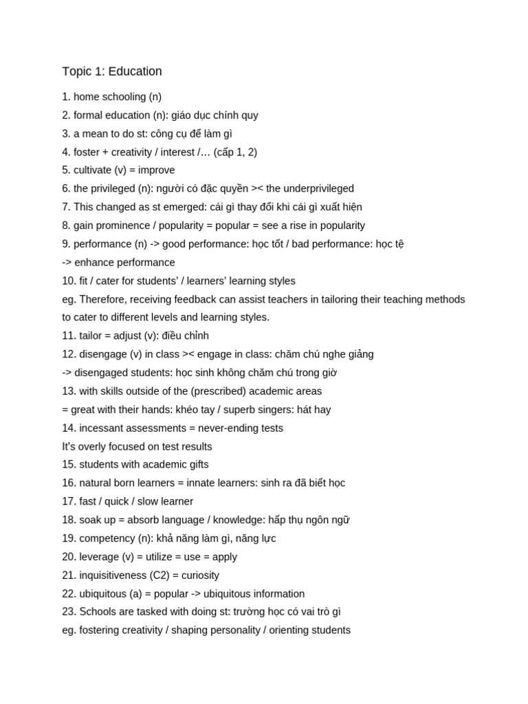 Topic 1 Education | PDF