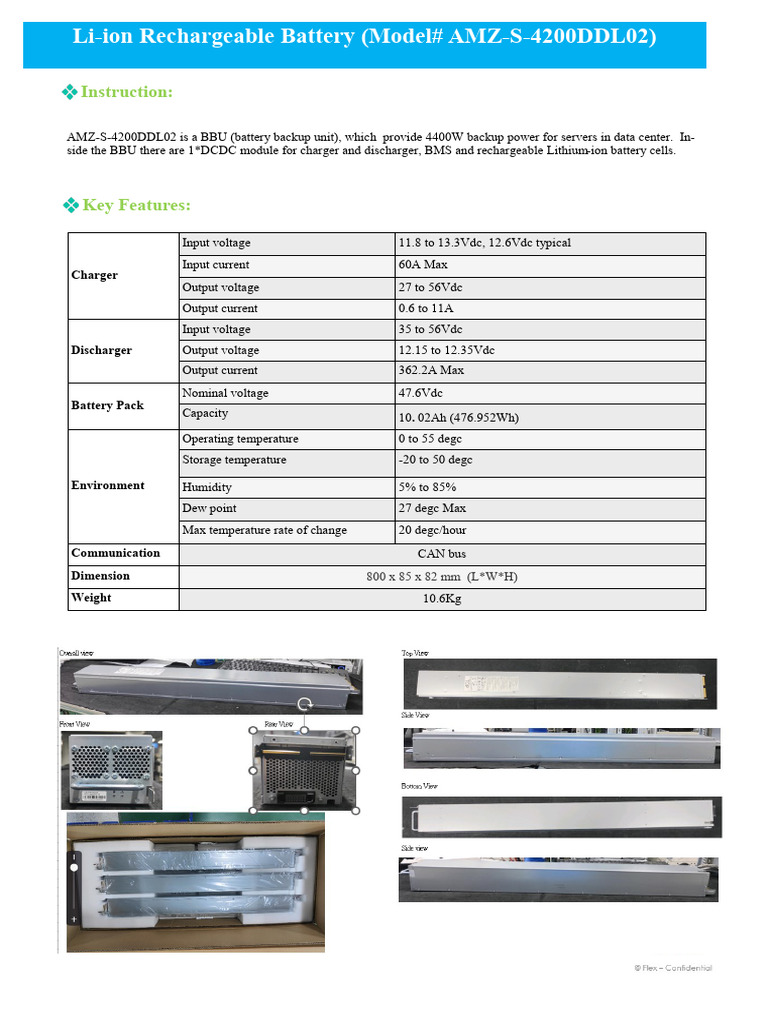AWS BBU Specifications for Data Centers | PDF