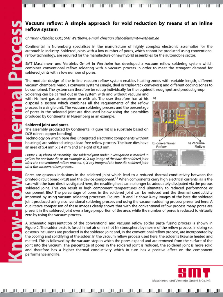 SMT_Vacuum_void_reduction_Sept2012 | PDF | Soldering | Solder