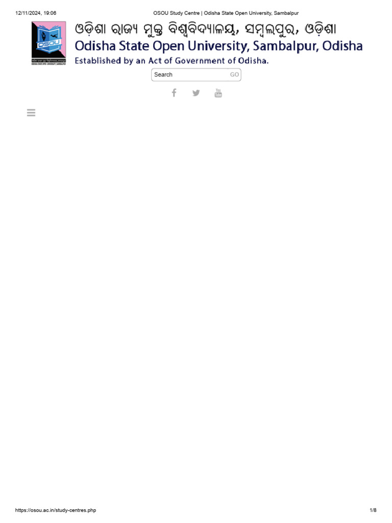 OSOU Study Centres in Odisha | PDF