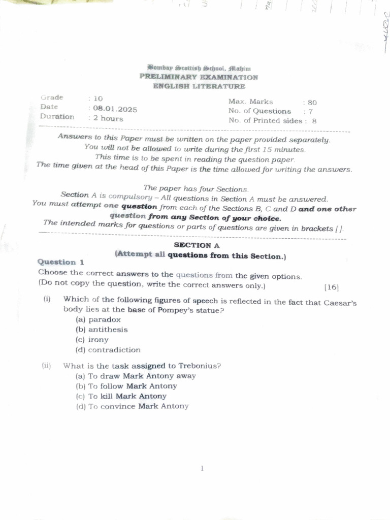 BS English Literature Prelim 2025 | PDF