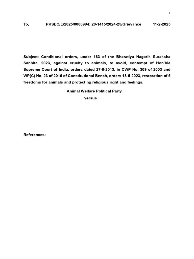 Conditional Orders Under Section 163 of The Bharatiya Nagarik Suraksha ...