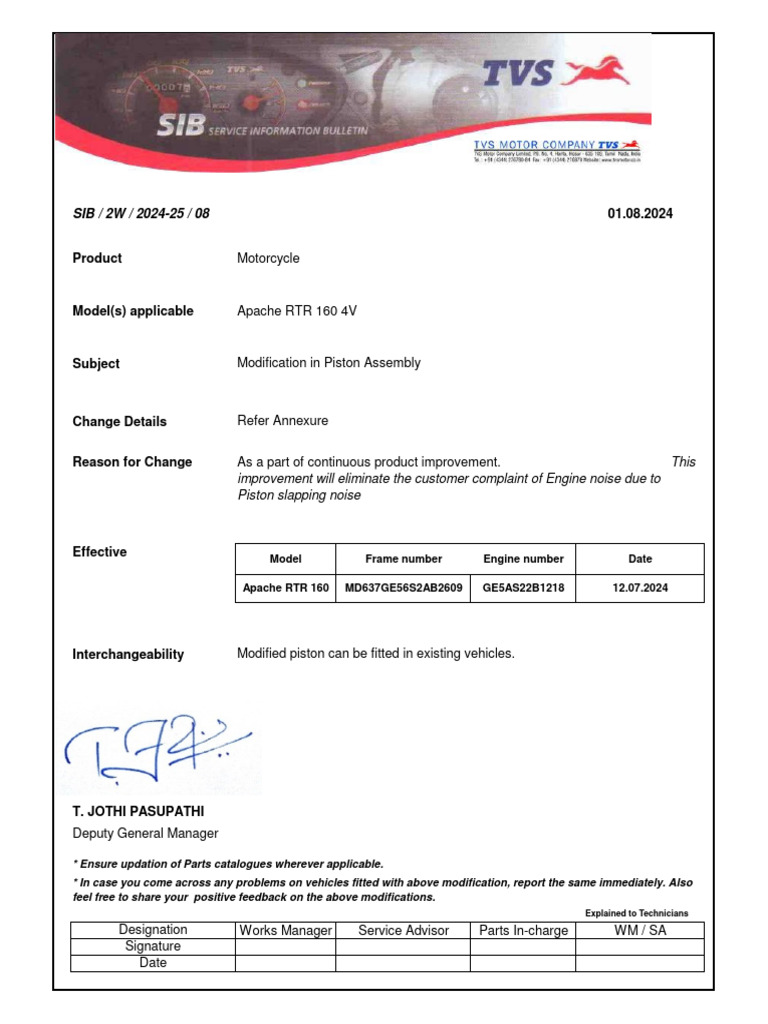 2W SIB - 2024-25 08 Modification in Piston Assembly | PDF | Piston ...