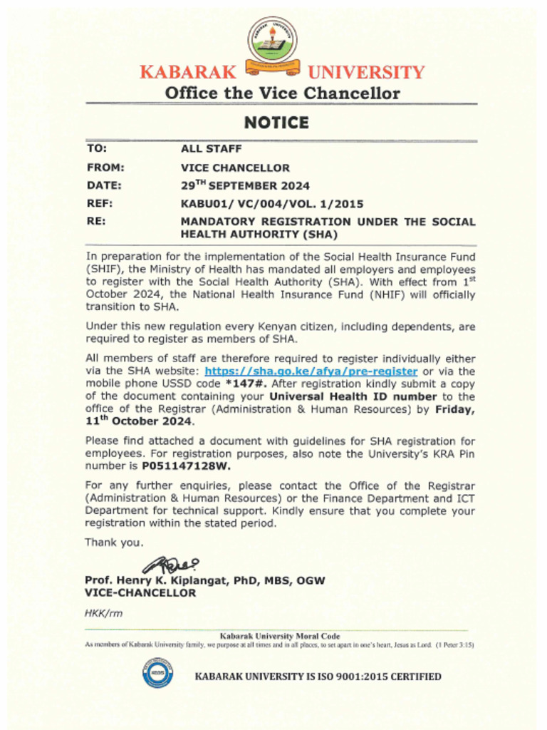 Notice - Sha Registration Sha | PDF