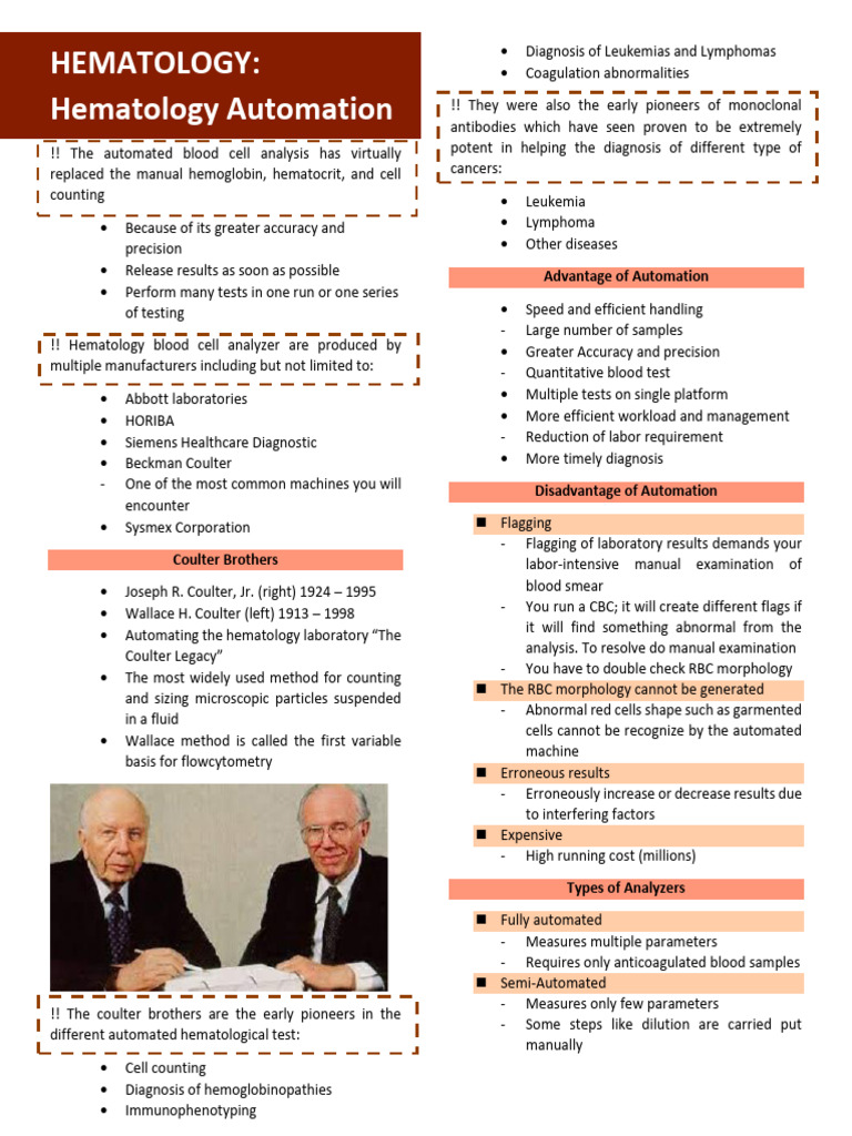 Hematology Automation Overview | PDF | Flow Cytometry | Light