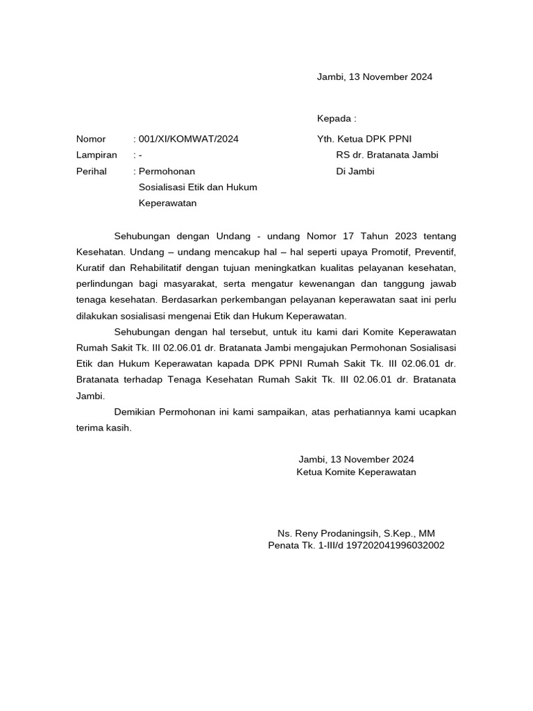 Surat Permohonan Sosialisasi | PDF