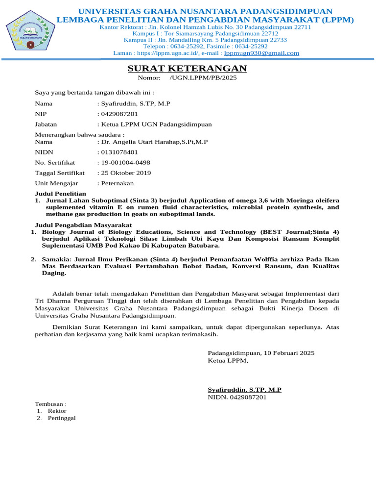 Form BKD Keterangan Angelia Utari Harahap | PDF