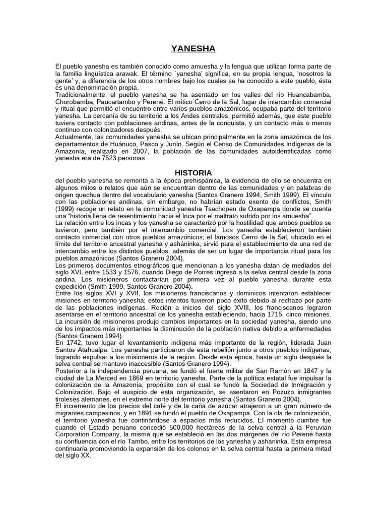 YANESHA | PDF | Perú