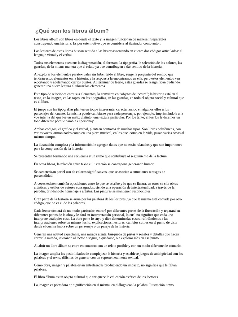 Definición de libro álbum | PDF | Libros | Intertextualidad