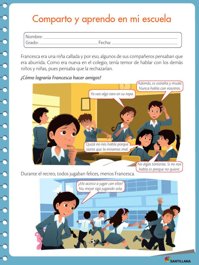 ES2_U3_P92_PROY_Comparto y aprendo en mi escuela | PDF