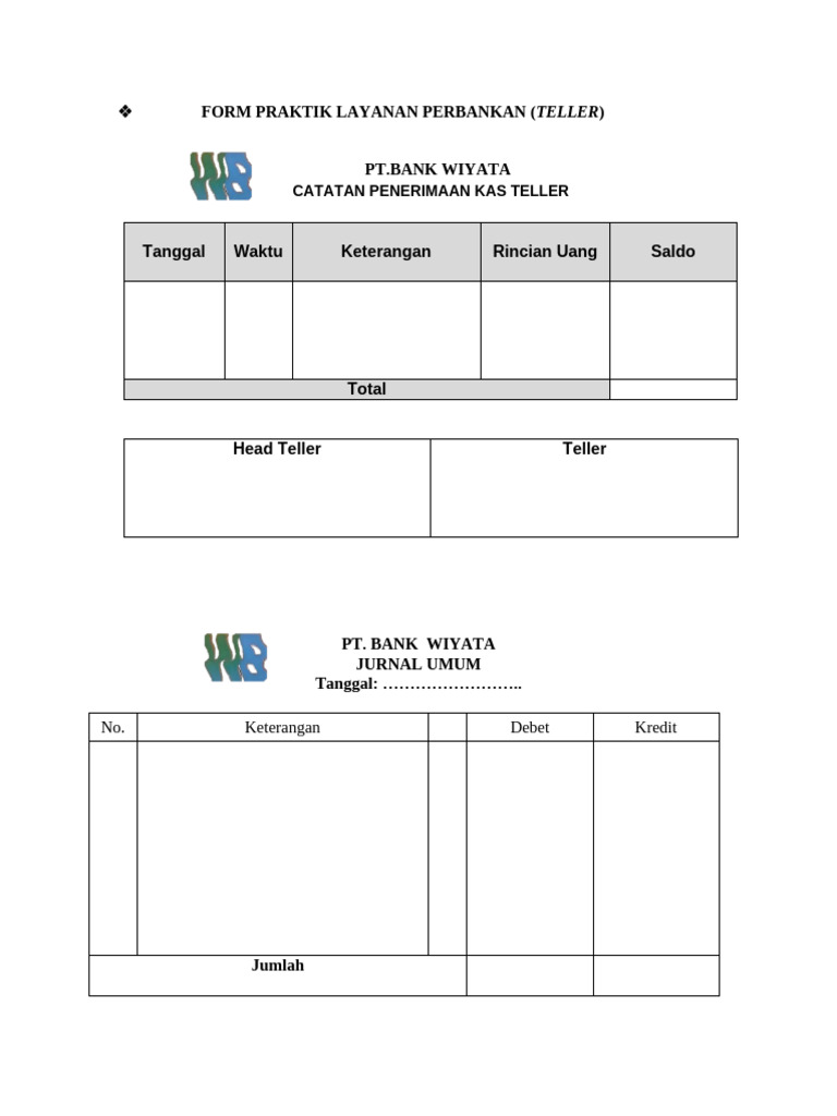 Form Praktik Layanan Perbankan | PDF