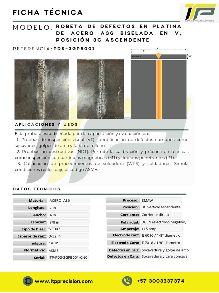 Ficha Tecnica Probetas Soldaduras | PDF | Soldadura | Construcción