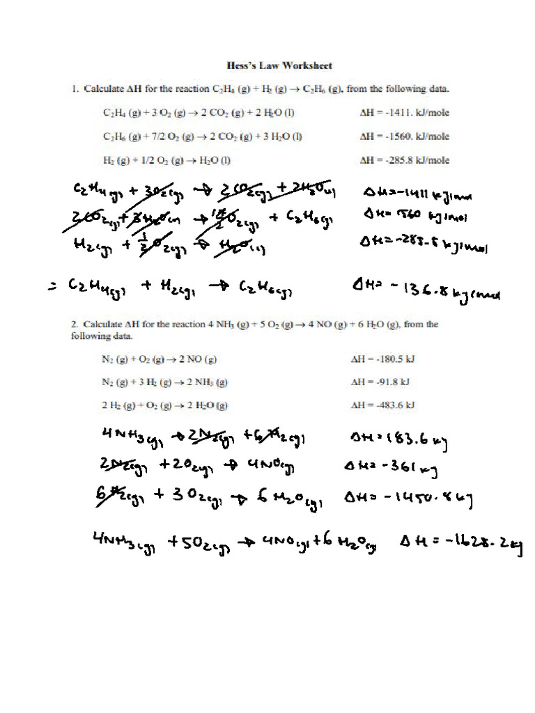 2020 Hess's Law Exam Revision | PDF