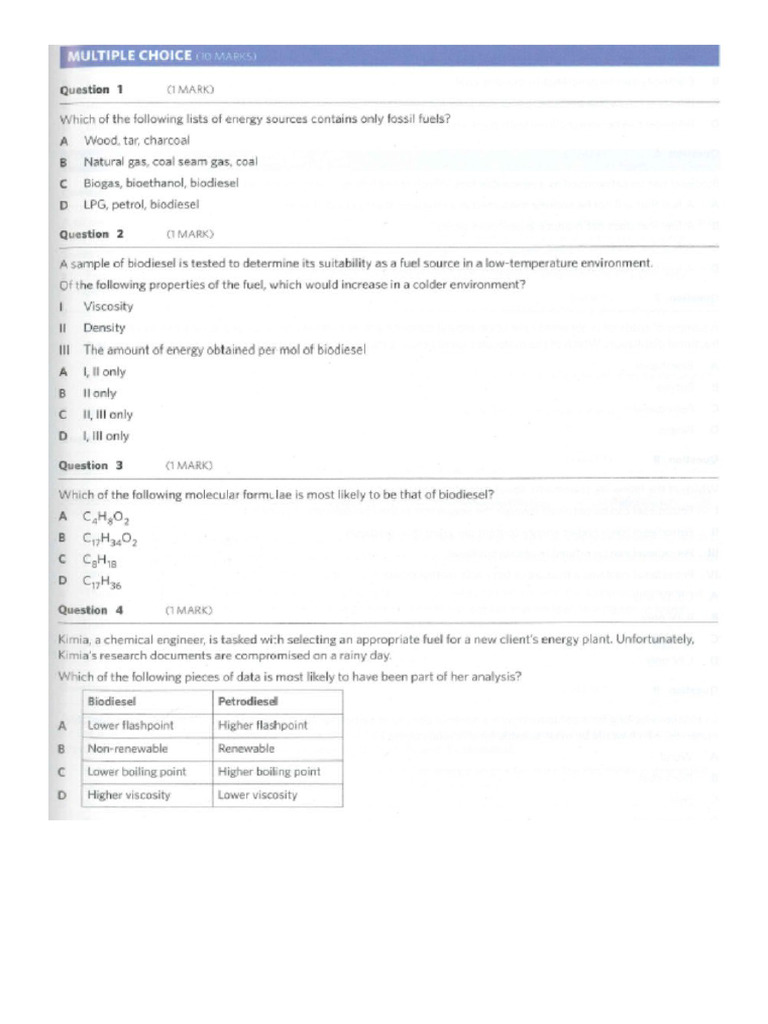 2020 Exam revision Fuels | PDF