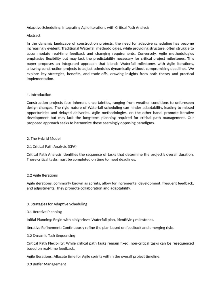 Adaptive Scheduling notes | PDF | Agile Software Development