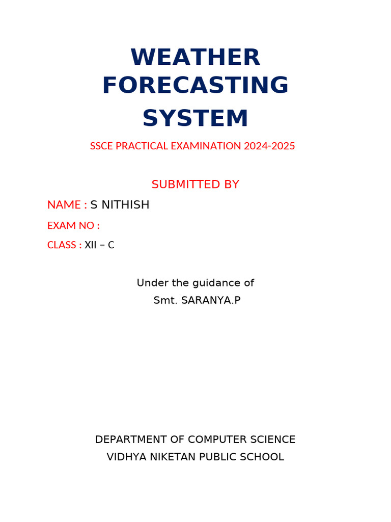 Weather Forecasting | PDF