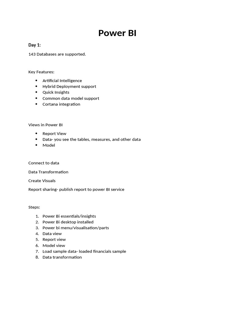 Power BI notes | PDF | Data | Computing