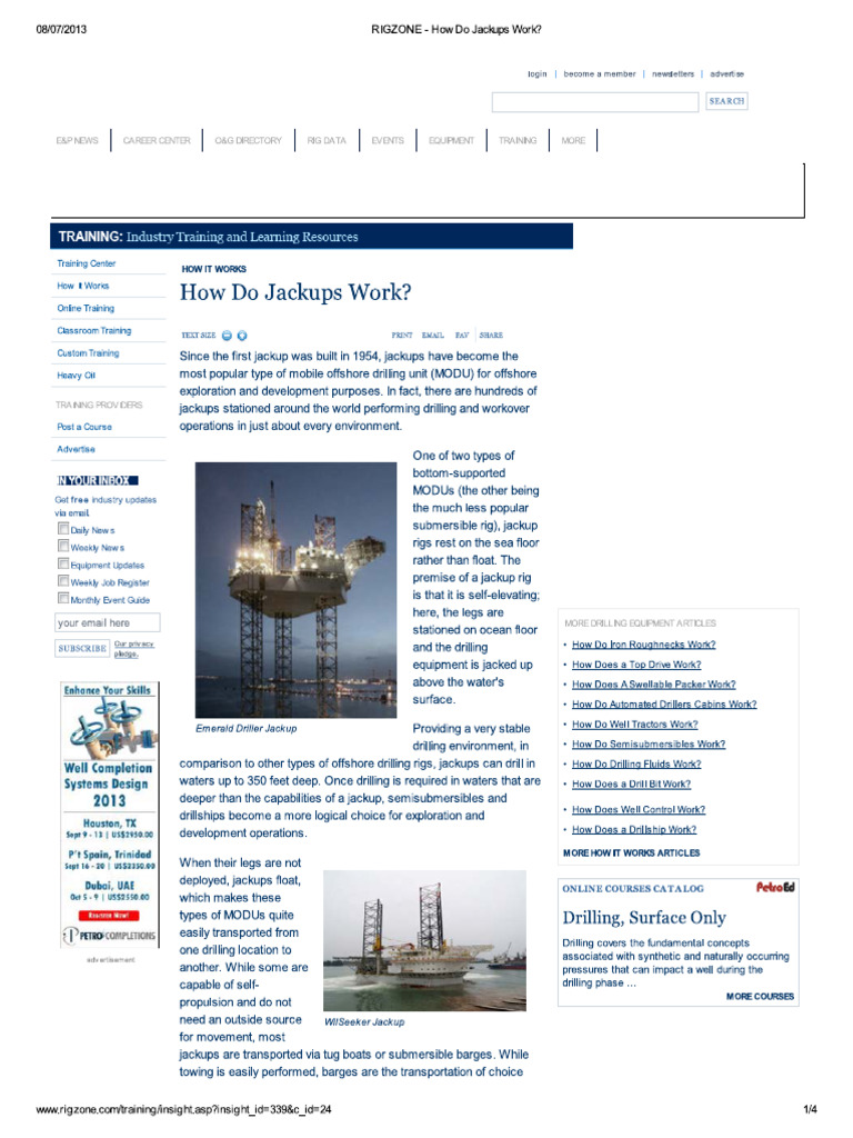 RIGZONE - How Do Jackups Work | PDF