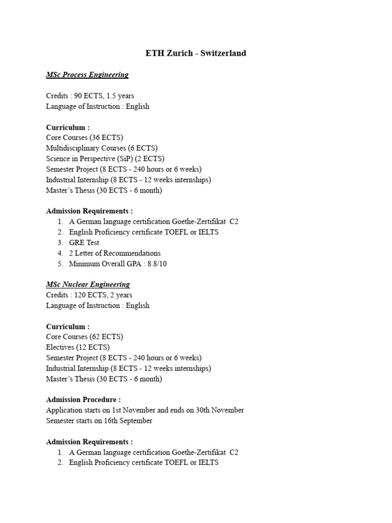 ETH Zurich - Switzerland | PDF