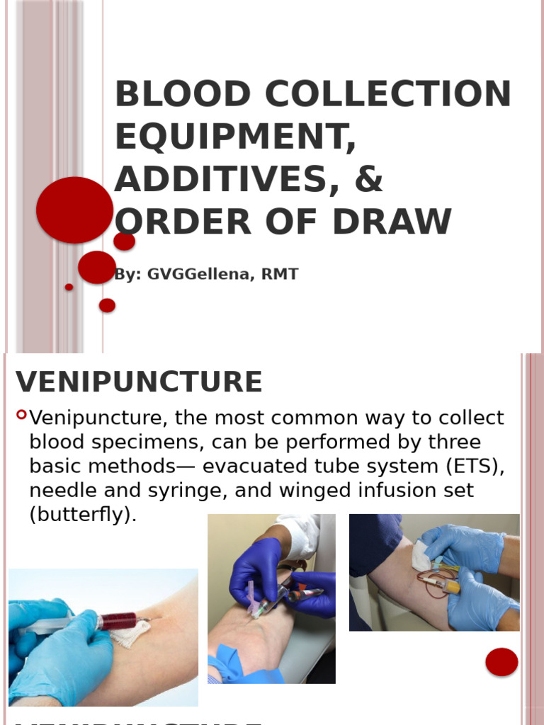 3 Blood Collection Equipment Additives Order | PDF ...