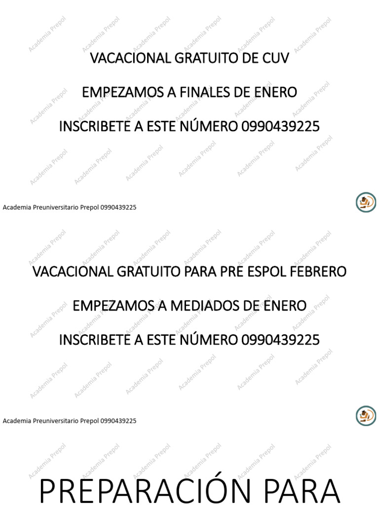 Curso Gratuito de Matemáticas Prepol | PDF