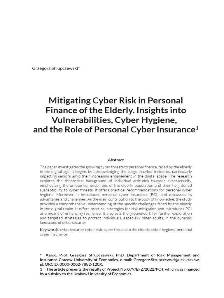 Cyber Risk Mitigation for Seniors | PDF | Computer Security | Security